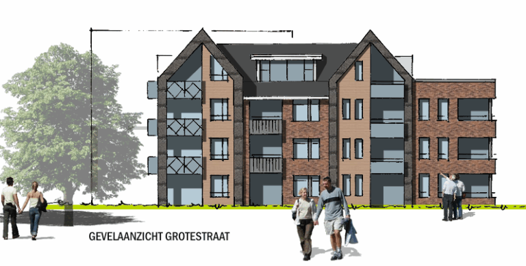 27 appartementen op de hoek Grotestraat/Constantijnstraat Nijverdal ...
